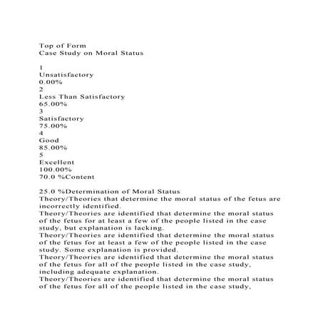 Top of FormCase Study on Moral Status 1Unsatisfactory0.0.docx
