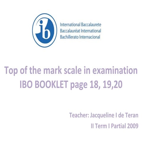 Top Of The Mark Scale In Examination | PPT