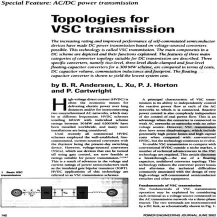 Topologies for vsc transmission | PDF