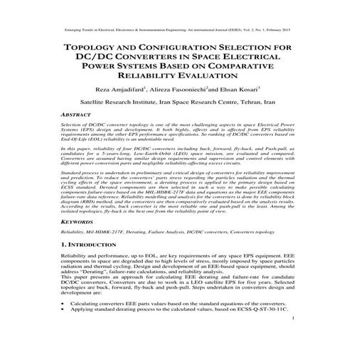 Topology and configuration selection for dc dc converters in space ...