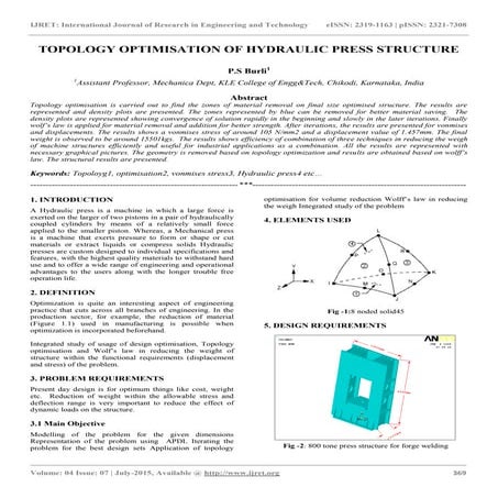 Topology optimisation of hydraulic press structure | PDF