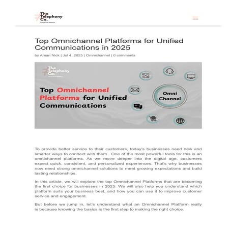 Top Omnichannel Platforms for Unified Communications | PDF