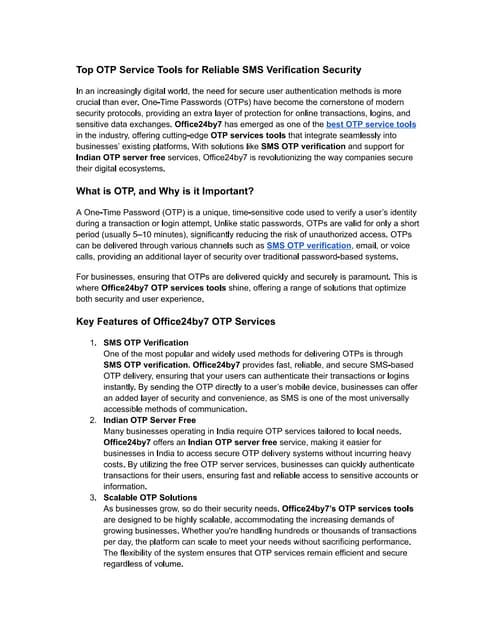 Transforming OTP Verification for Indian Businesses | PDF