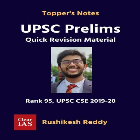 Topper rushikesh-reddy-upsc-prelims-quick-revision-material-clearias | PDF