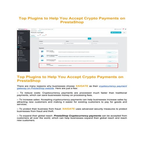Top Plugins to Help You Accept Crypto Payments on PrestaShop | DOCX