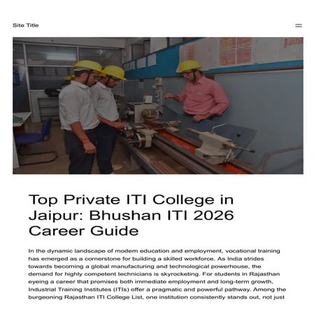 Top Private ITI College in Jaipur Bhushan ITI 2026 Career Guide.pptx