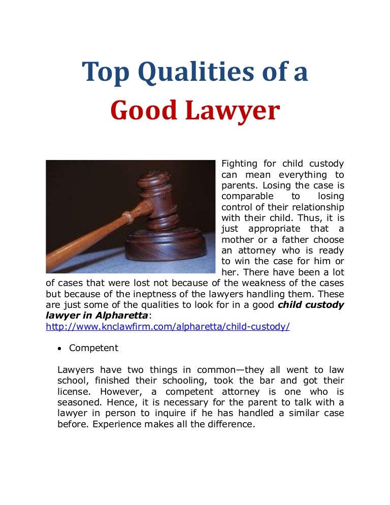 Top Qualities of a Good Lawyer