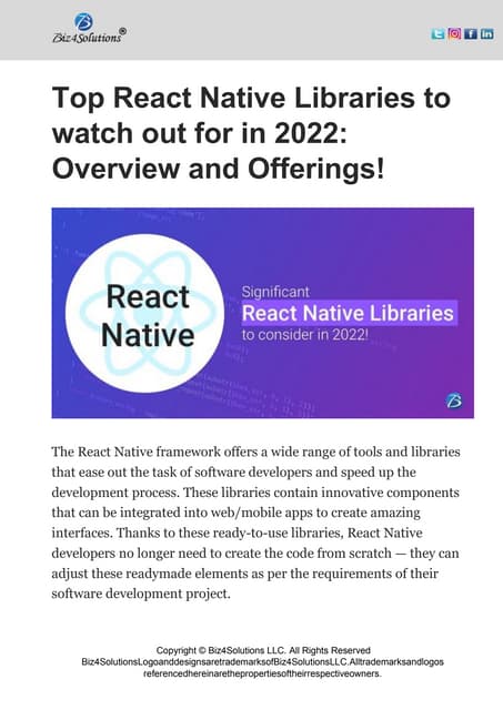 Best React Native Component Libraries Ppt