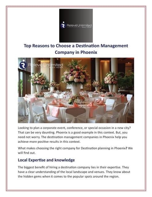 The Unveiling of Destination Management Companies | PDF