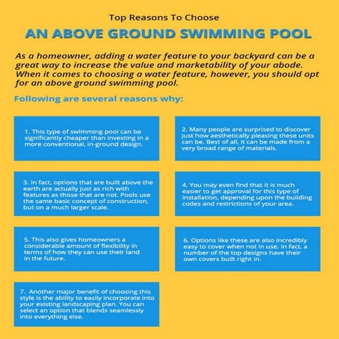 Top Reasons To Choose An Above Ground Swimming Pool | PDF
