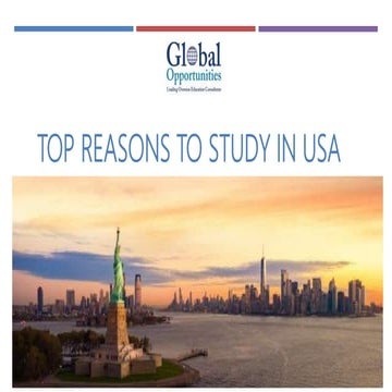 Top REASONS TO STUDY IN USA | PPT