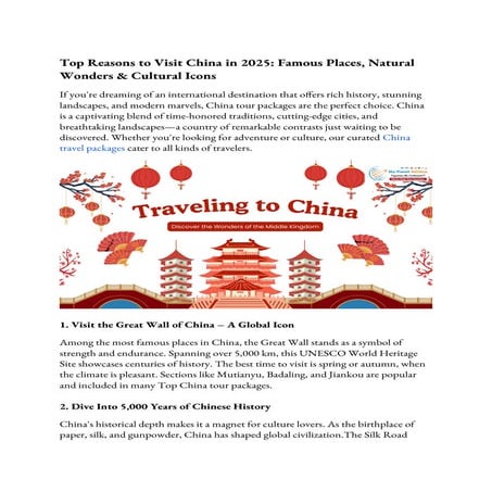Top Reasons to Visit China in 2025 Famous Places, nature and wonders.docx