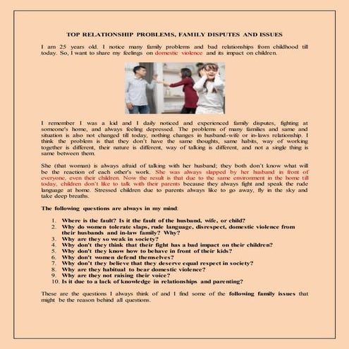 FAMILY PROBLEMS AND WOMEN ISSUES | DOCX