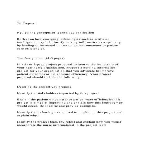 To PrepareReview the concepts of technology application | DOCX