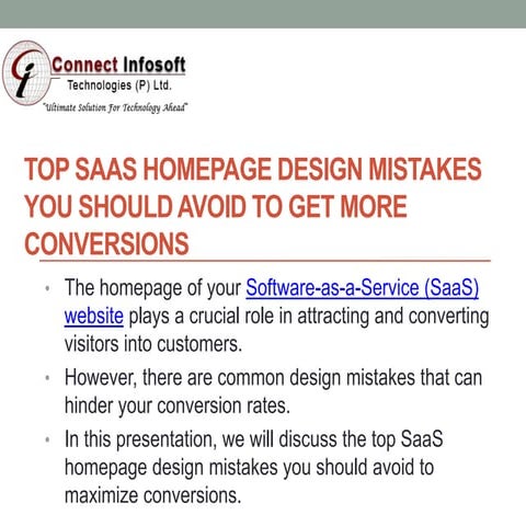 Top Saas Homepage Design Mistakes You Should Avoid Pptx