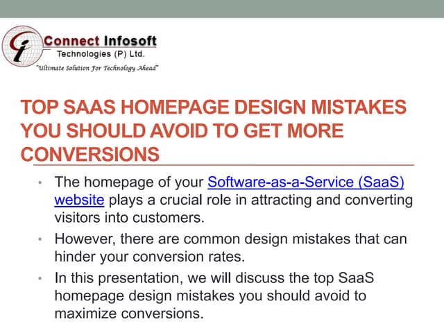 Top Saas Homepage Design Mistakes You Should Avoid Pptx