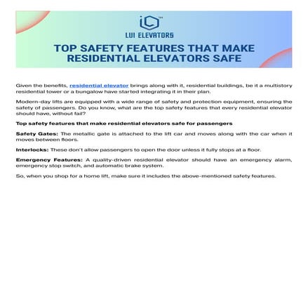 Top Safety Features That Make Residential Elevators Safe.pdf | Auto ...