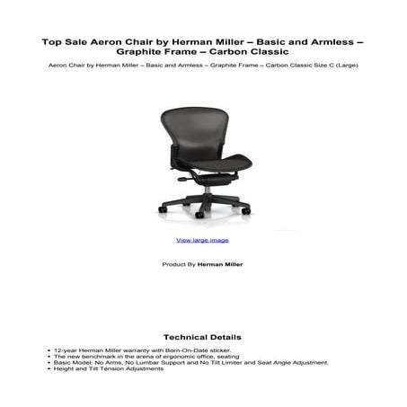 Top sale aeron chair by herman miller basic and armless - graphite ...