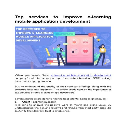 How to Build an E-Learning Mobile Application? | PDF