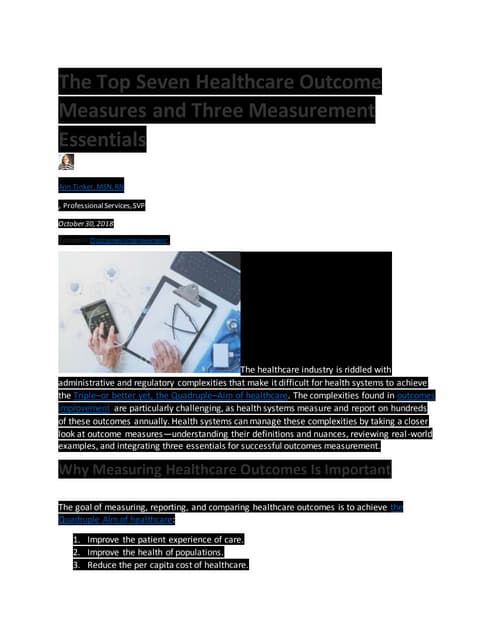 Outcome measures and their importance in physiotherapy practice and ...