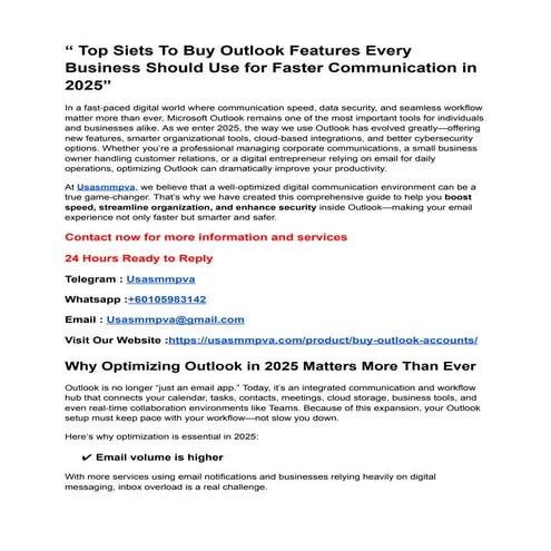 Top Siets To Buy Outlook Features Every Business Should Use for Faster ...
