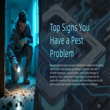 Top Signs You Have a Pest Problem and When to Call the Experts | PDF