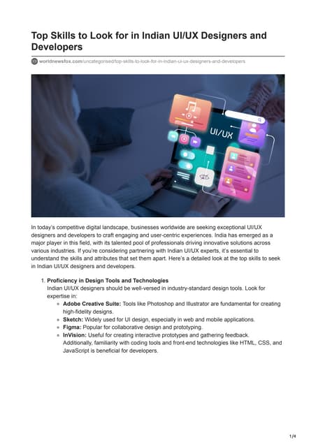 Top 10 Expertise of UI_UX Developers | PPT
