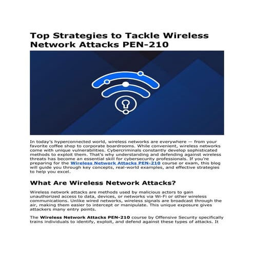 Top Strategies to Tackle Wireless Network Attacks PEN-210.docx