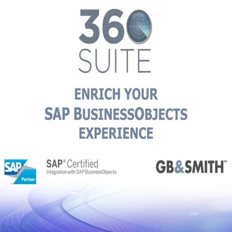 Top ten 360Suite features for SAP BusinessObjects: security, backup ...