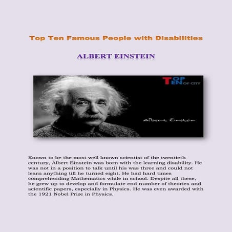 Top ten famous people with disabilities | PDF