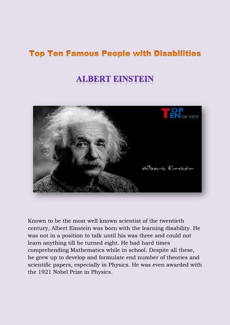 Famous People with Disabilities | PPTX | Physical Therapy | Wellness