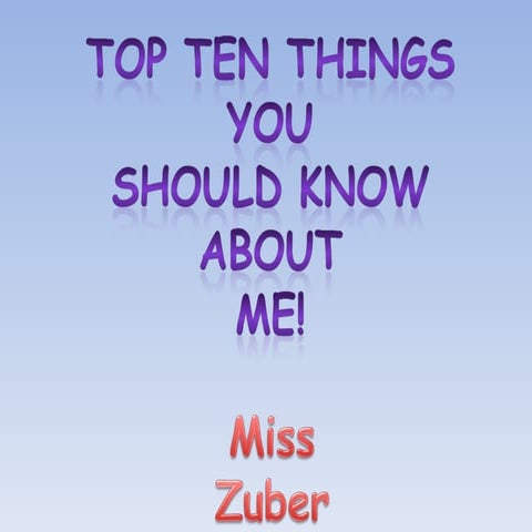 Top ten things you should know about me! | PPT