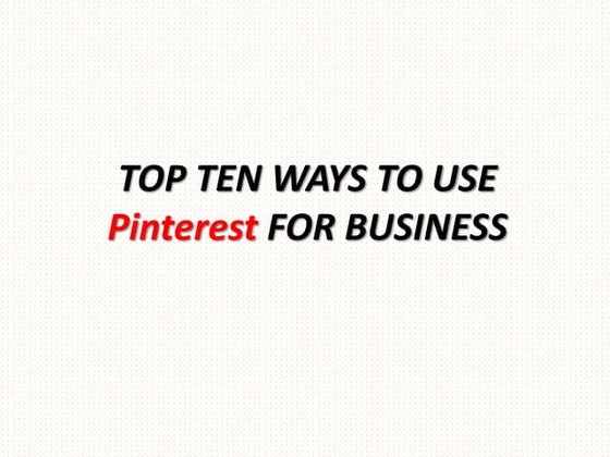 Promoting e commerce on pinterest | PDF