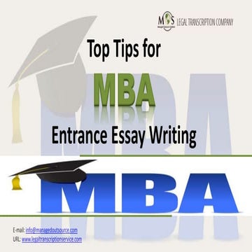 Top Tips for MBA Entrance Essay writing | PPT