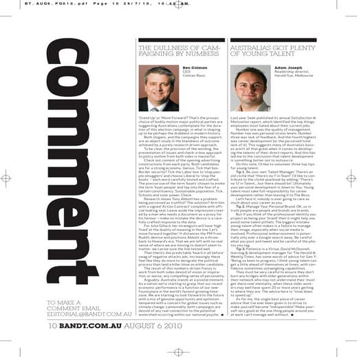 Top tips for talent b&t 6 aug 2010 | PDF