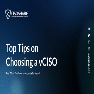 Top Tips on Choosing a vCISO | PPT