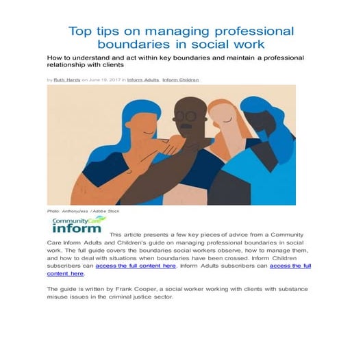 Top tips on managing professional boundaries in Social Work | DOCX