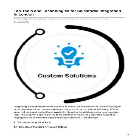 Top Tools And Technologies For Salesforce Integration In London Pdf
