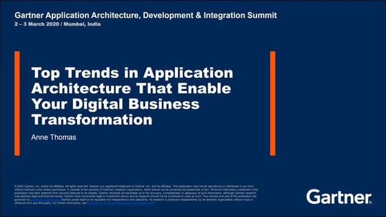 Gartner Application Architecture Development