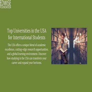 Top Universities in the USA: Your Guide to Academic Excellence. | PDF