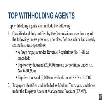 Withholding tax System for Top Withholding Agents | PPTX
