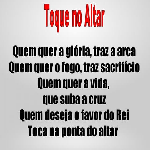 Toque no altar | PPT