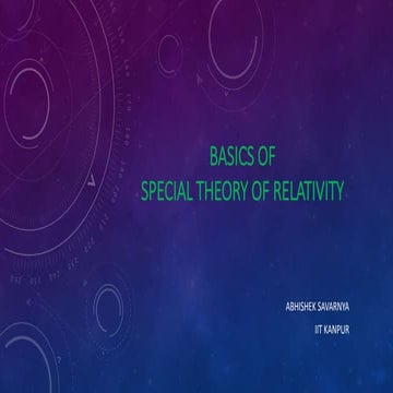 Basics of special theory of relativity | PPTX