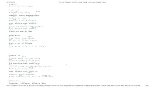 Torete Guitar Chords And Lyrics