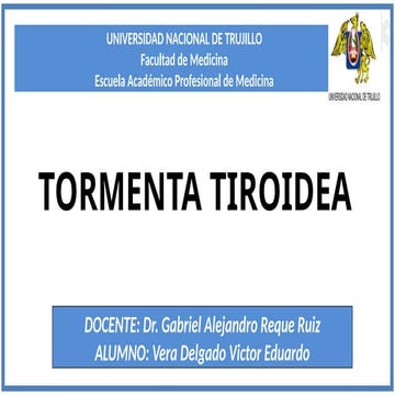 TORMENTA TIROIDEA medicina, tormenta tiroidea | PPTX