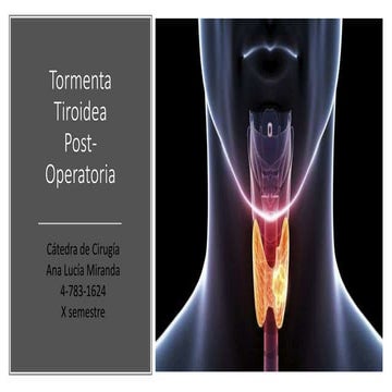 Tormenta Tiroidea Post Operatoria | PPTX