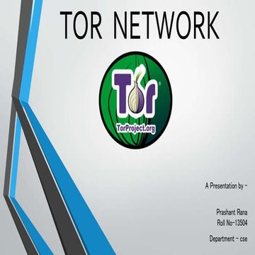 Tor network seminar by 13504 | PPTX