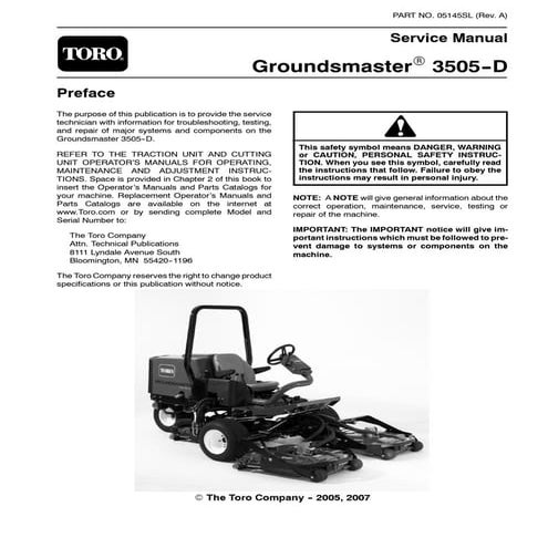 Toro reelmaster 5510 mower service repair manual | PDF