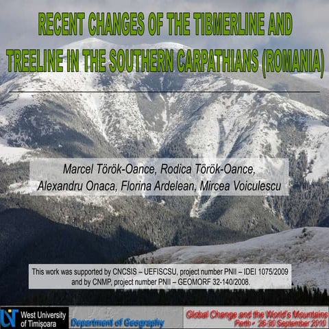 Recent changes of the timberline and treeline in the Southern ...