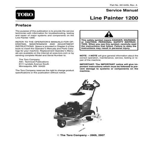 Toro line painter 1200 service repair manual | PDF